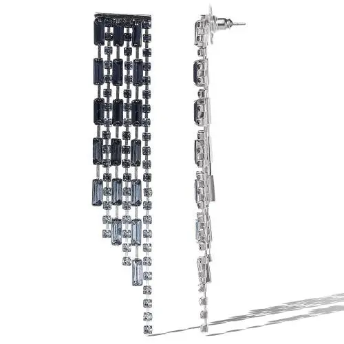 Jessica Simpson Tiered Crystal Fringe Drop Earrings
