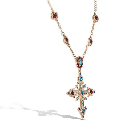 Jessica Simpson Crystal Cross Pendant Necklace
