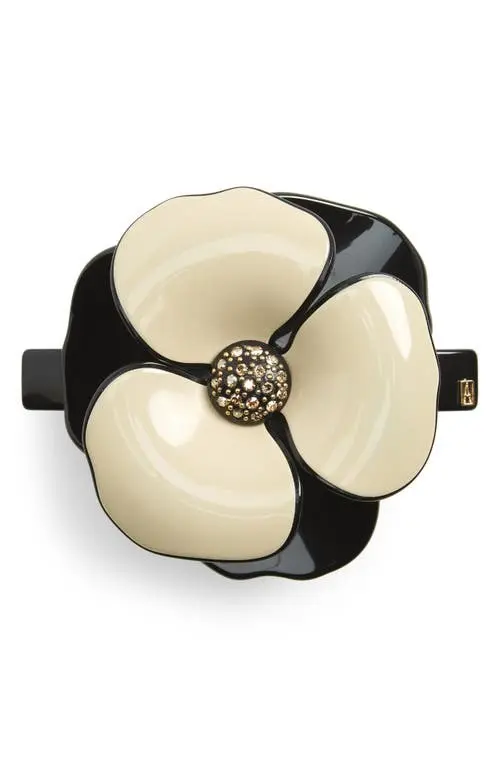 Alexandre De Paris Camelia Barette - Beige/black
