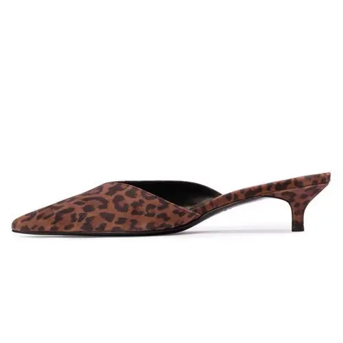 BLACK SUEDE STUDIO Sofia Leopard Mules