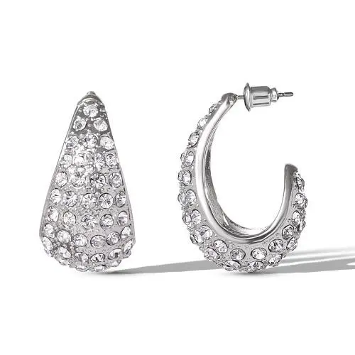 Jessica Simpson Pave Teardrop Clip-on Earrings
