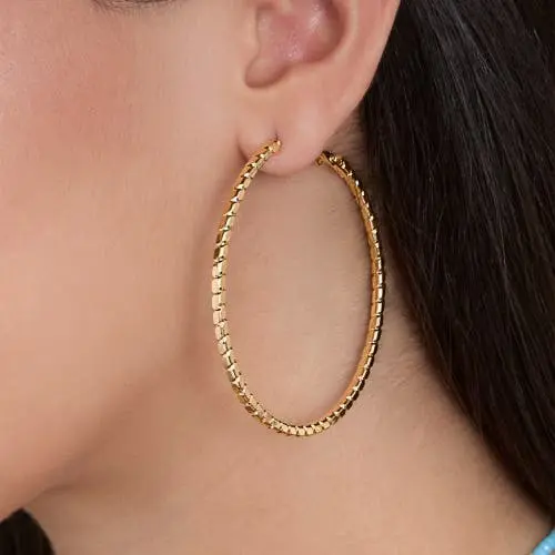 Jessica Simpson Textured Omega Hoop Earrings