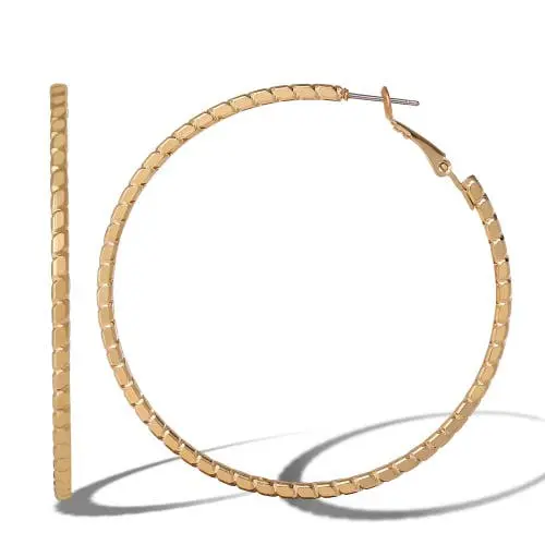 Jessica Simpson Textured Omega Hoop Earrings