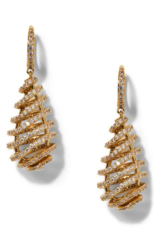 Nadri Pisa Open Pavé Drop Earrings - Gold
