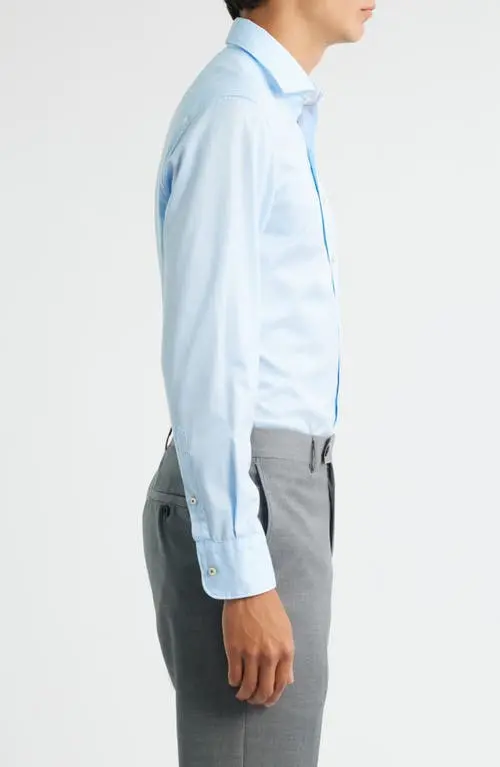 1863 BY ETERNA Soft Luxury Slim Fit Dress Shirt - Light Blue