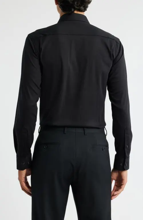 1863 BY ETERNA Jersey Slim Fit Dress Shirt - Black