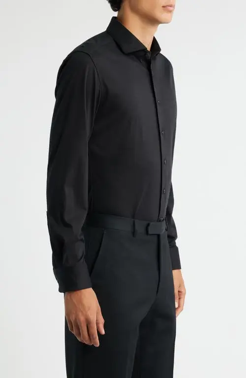 1863 BY ETERNA Jersey Slim Fit Dress Shirt - Black