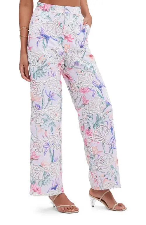 PatBO Amaryllis Embroidered Straight Leg Pants