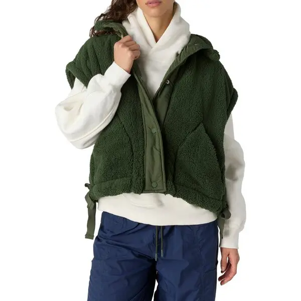 Free People Scout It Out Fleece Vest - Ivy