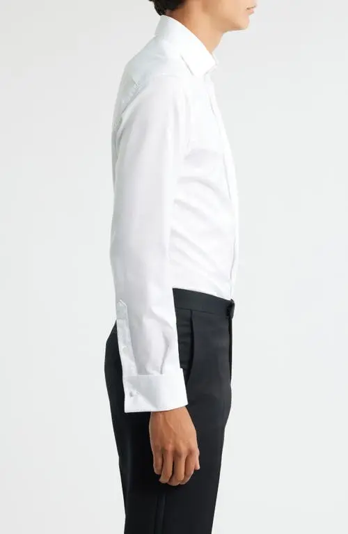 1863 BY ETERNA Luxury Covered Placket Non-iron Dress Shirt