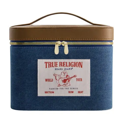 True Religion Large Cosmetic Case With Mirror