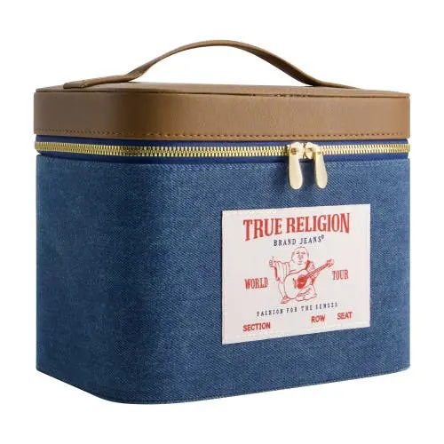 True Religion Large Cosmetic Case With Mirror