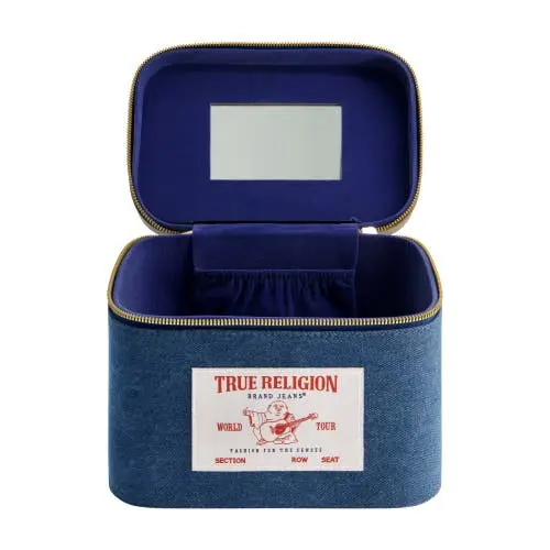 True Religion Large Cosmetic Case With Mirror