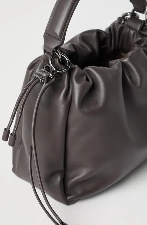 Brunello Cucinelli Small Leather Bucket Bag - Brown