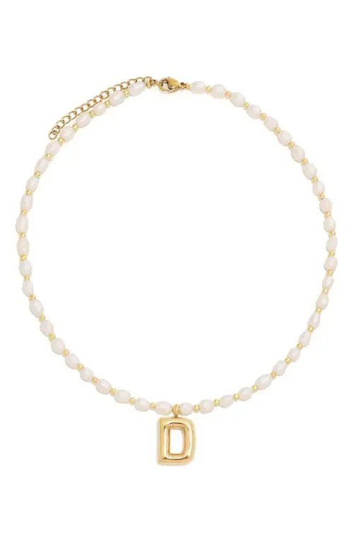 PETIT MOMENTS Dainty Initial Pendant Necklace - Gold-d
