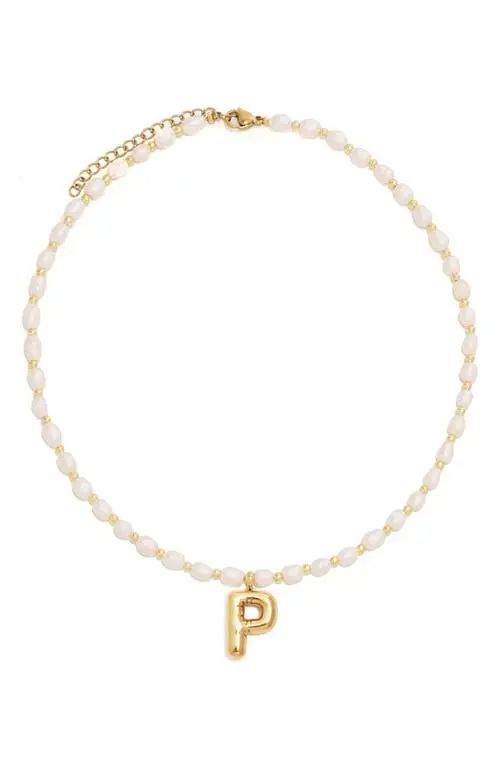 PETIT MOMENTS Dainty Initial Pendant Necklace - Gold