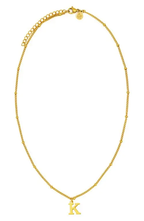 PETIT MOMENTS Initial Pendant Necklace - Gold-k
