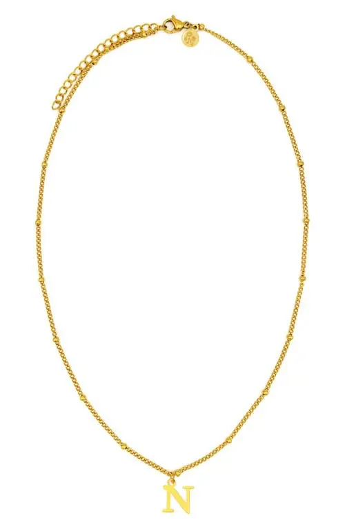 PETIT MOMENTS Initial Pendant Necklace - Gold-n