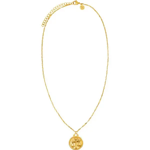 PETIT MOMENTS Horoscope Pendant Necklace - Gold-libra