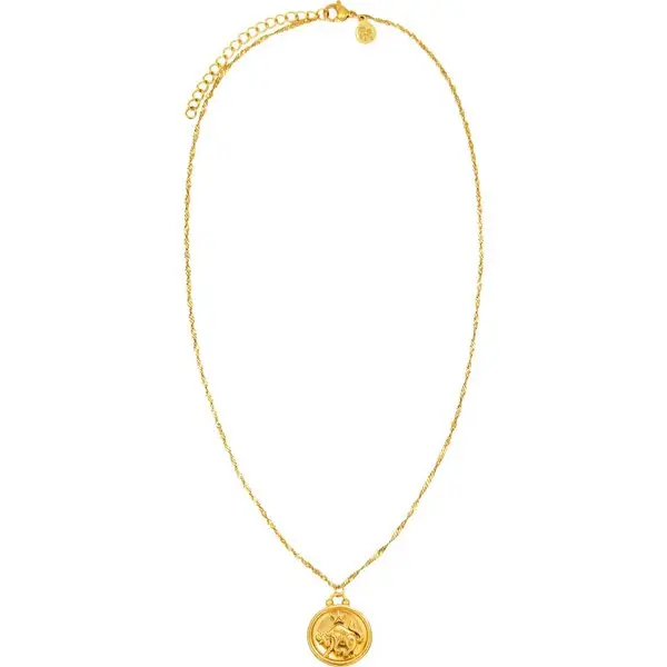 PETIT MOMENTS Horoscope Pendant Necklace - Gold-taurus