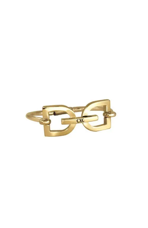 CXC Dc Stirrup Bangle Bracelet - Gold