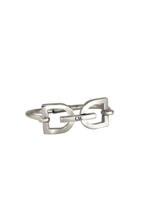 CXC Dc Stirrup Bangle Bracelet - Silver