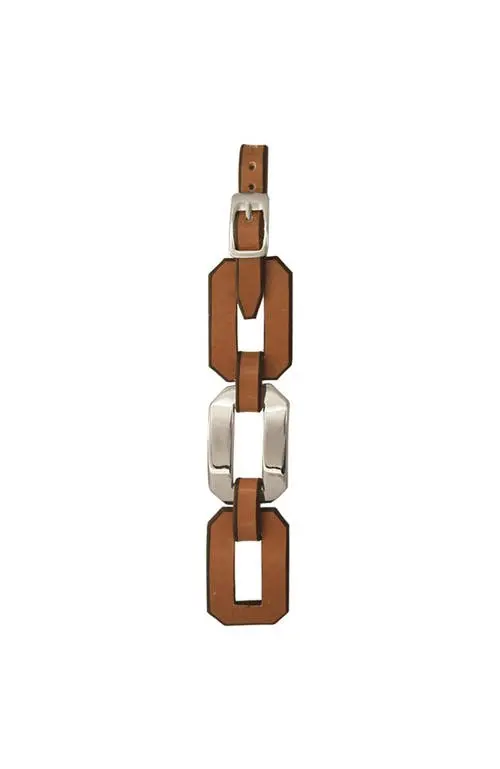 CXC Octagon Leather Bracelet - Silver