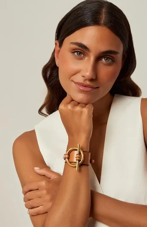 CXC Origins Leather Bracelet - Gold