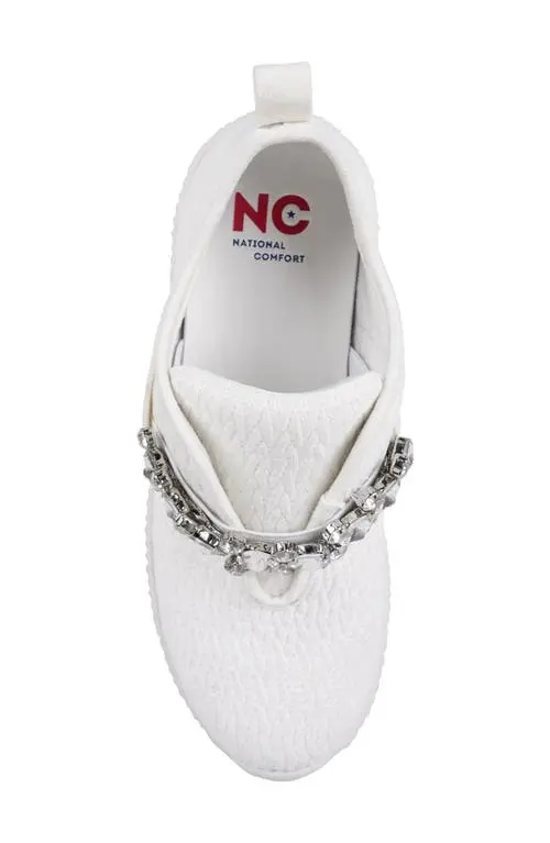 NATIONAL COMFORT Khamryn Rhinestone-embellished Sneakers - White
