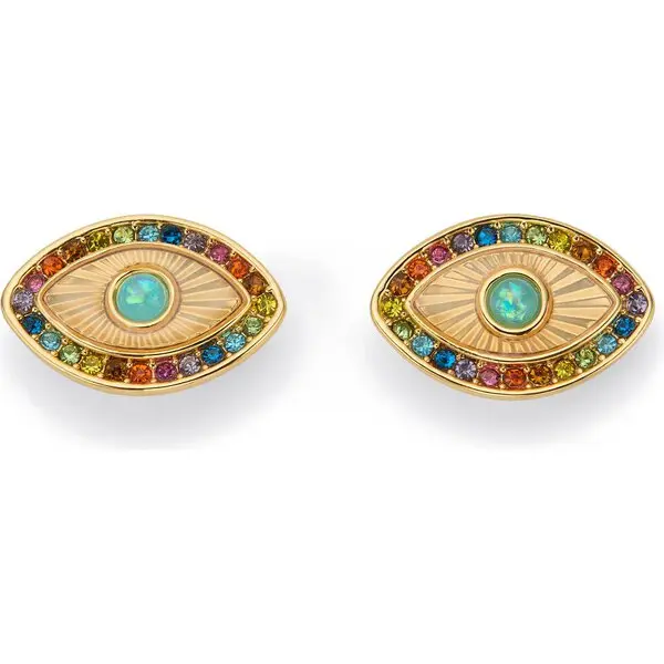 Kurt Geiger Studded Evil Eye Stud Earrings - Gold/multi