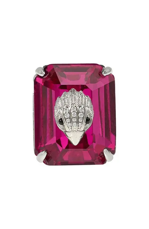 Kurt Geiger Emerald Cut Cocktail Ring - Fuchsia