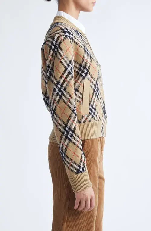 Burberry Check Jacquard-knit Sweater Jacket