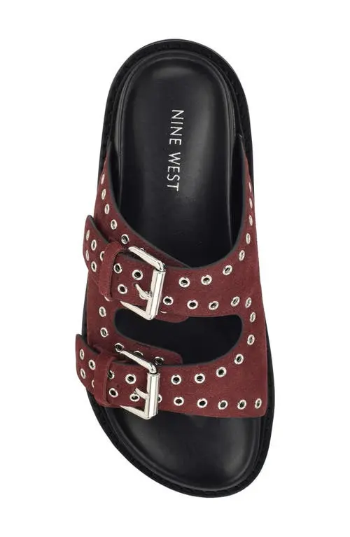 Nine West Eleny Two-strap Sandal - Dark Red 600