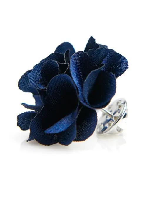 BROOKLYN BRIGADE Flower Lapel Pin - Navy