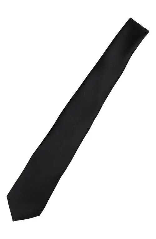 BROOKLYN BRIGADE Solid Satin Neck Tie - Black