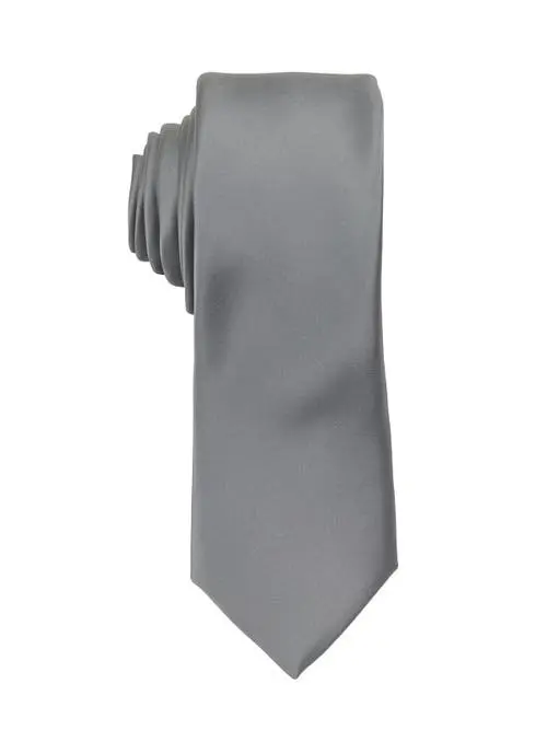 BROOKLYN BRIGADE Polyester Satin Necktie - Slate