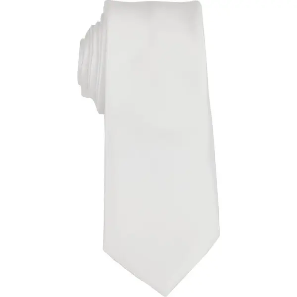 BROOKLYN BRIGADE Polished Satin Neck Tie - White