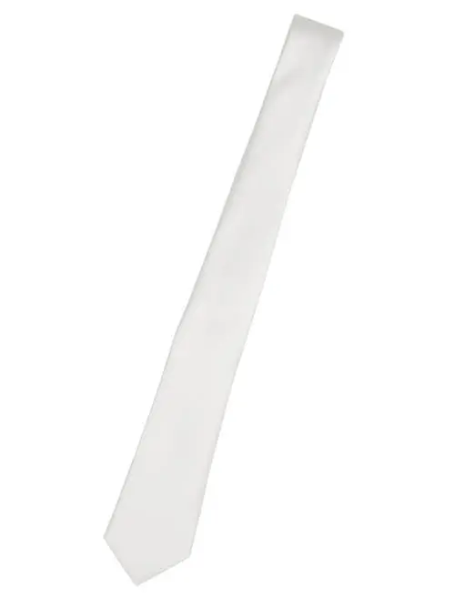 BROOKLYN BRIGADE Polished Satin Neck Tie - White