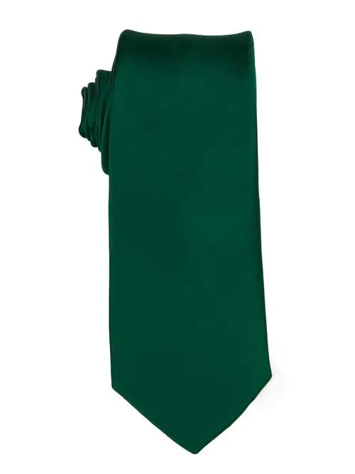 BROOKLYN BRIGADE Polished Satin Standard Neck Tie - Emerald