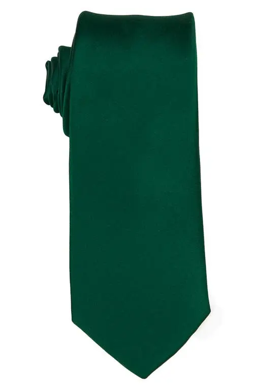 BROOKLYN BRIGADE Polished Satin Standard Neck Tie - Emerald