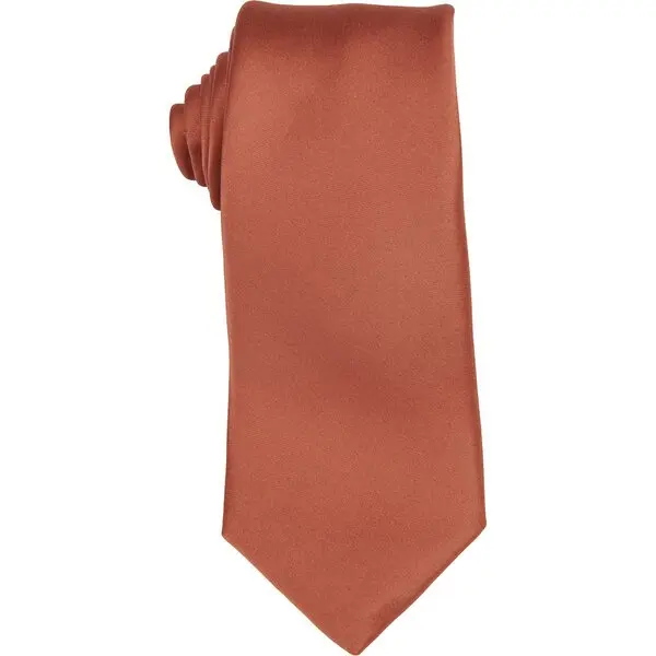 BROOKLYN BRIGADE Satin Neck Tie - Terracotta