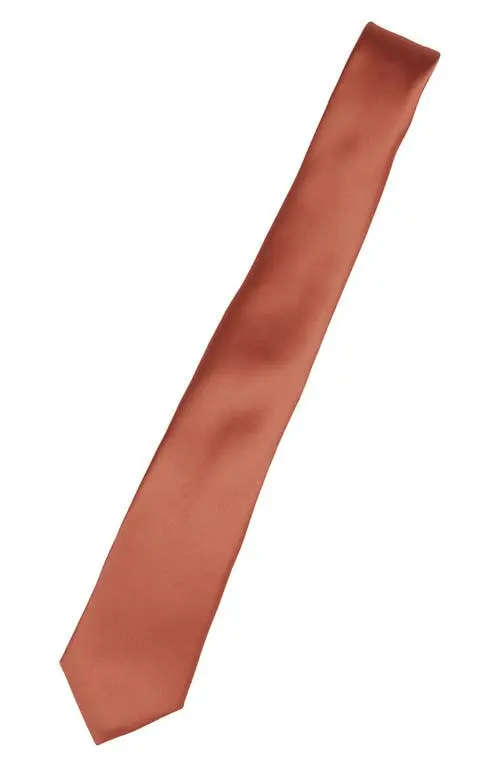 BROOKLYN BRIGADE Satin Neck Tie - Terracotta