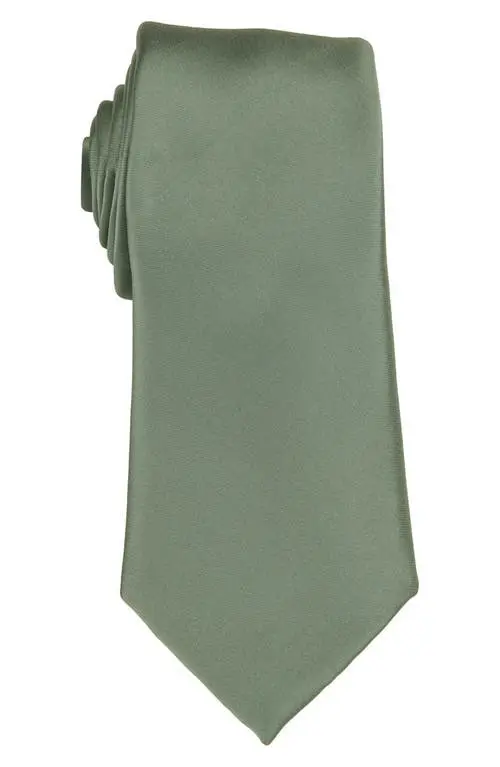 BROOKLYN BRIGADE Solid Satin X-long Tie - Sage