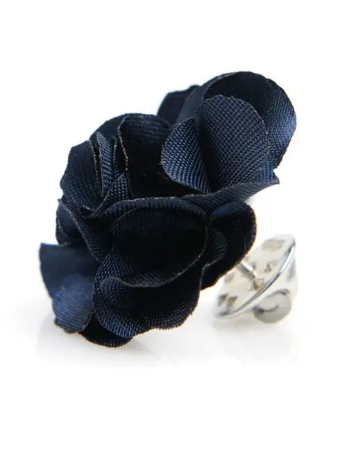 BROOKLYN BRIGADE Textured Flower Lapel Pin - Slate