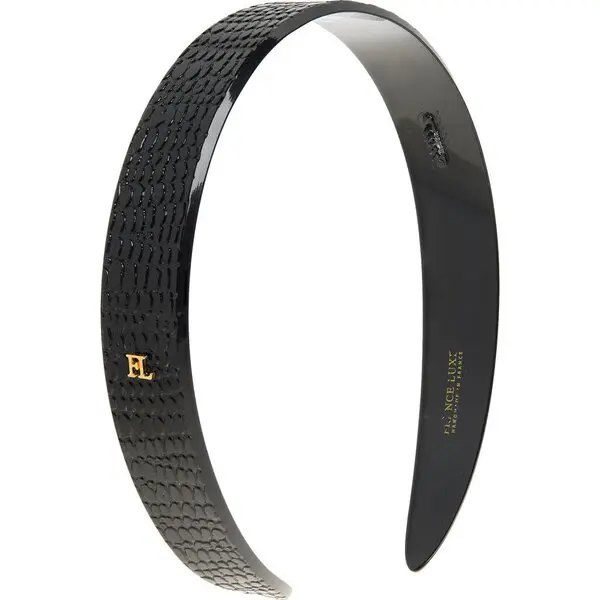 France Luxe Slim Headband - Black Croc