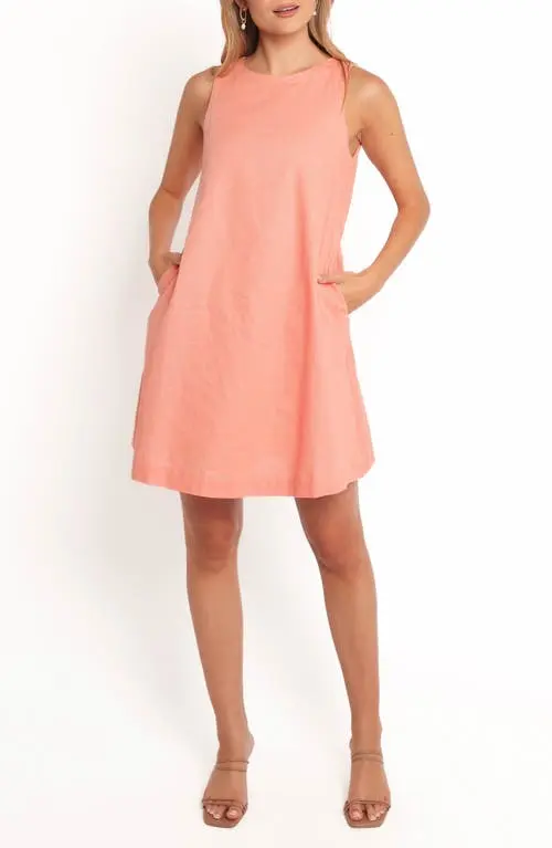 PETAL & PUP Sleeveless Cotton & Linen Dress - Peach