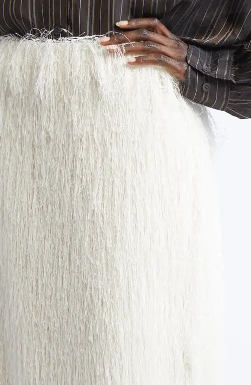 Dries Van Noten Sokna Fringe Midi Skirt