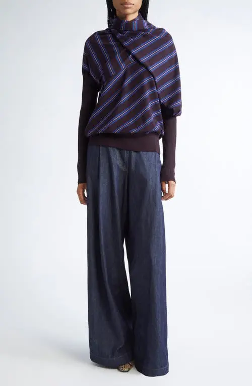 Dries Van Noten Tishana Merino Wool V-Neck Sweater In Burgundy