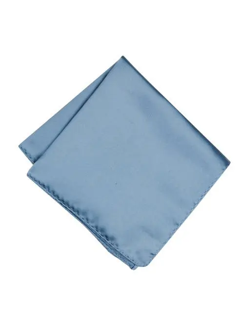 BROOKLYN BRIGADE Solid Satin Pocket Square - Dusty Blue