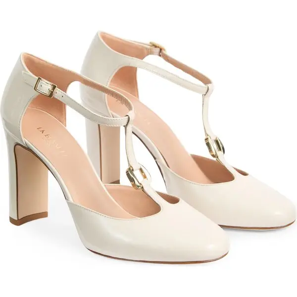 LK BENNETT Almina T-strap Pumps - Ecru